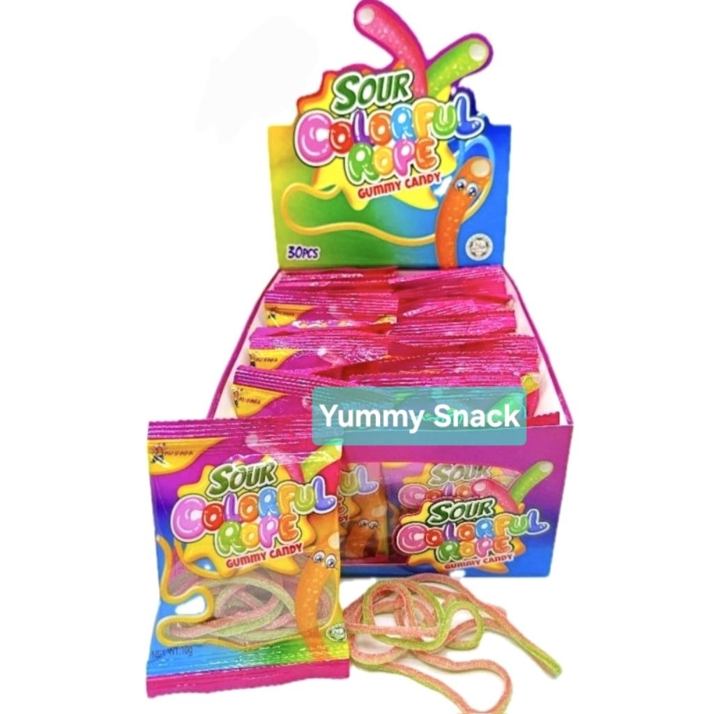 (30packets) Alibaba Sour Colourful Rope Mix Fruit Flavours Halal Ready ...