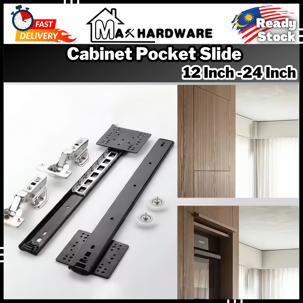 Cabinet Pocket Door Slides for Inset and Cabinet Door Disappearing ...
