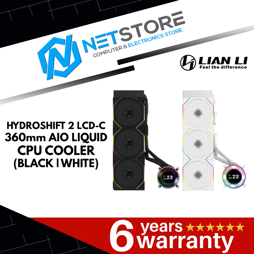 LIAN LI HYDROSHIFT 2 LCD-C 360TL AIO LIQUID CPU COOLER - (BLACK | WHITE ...