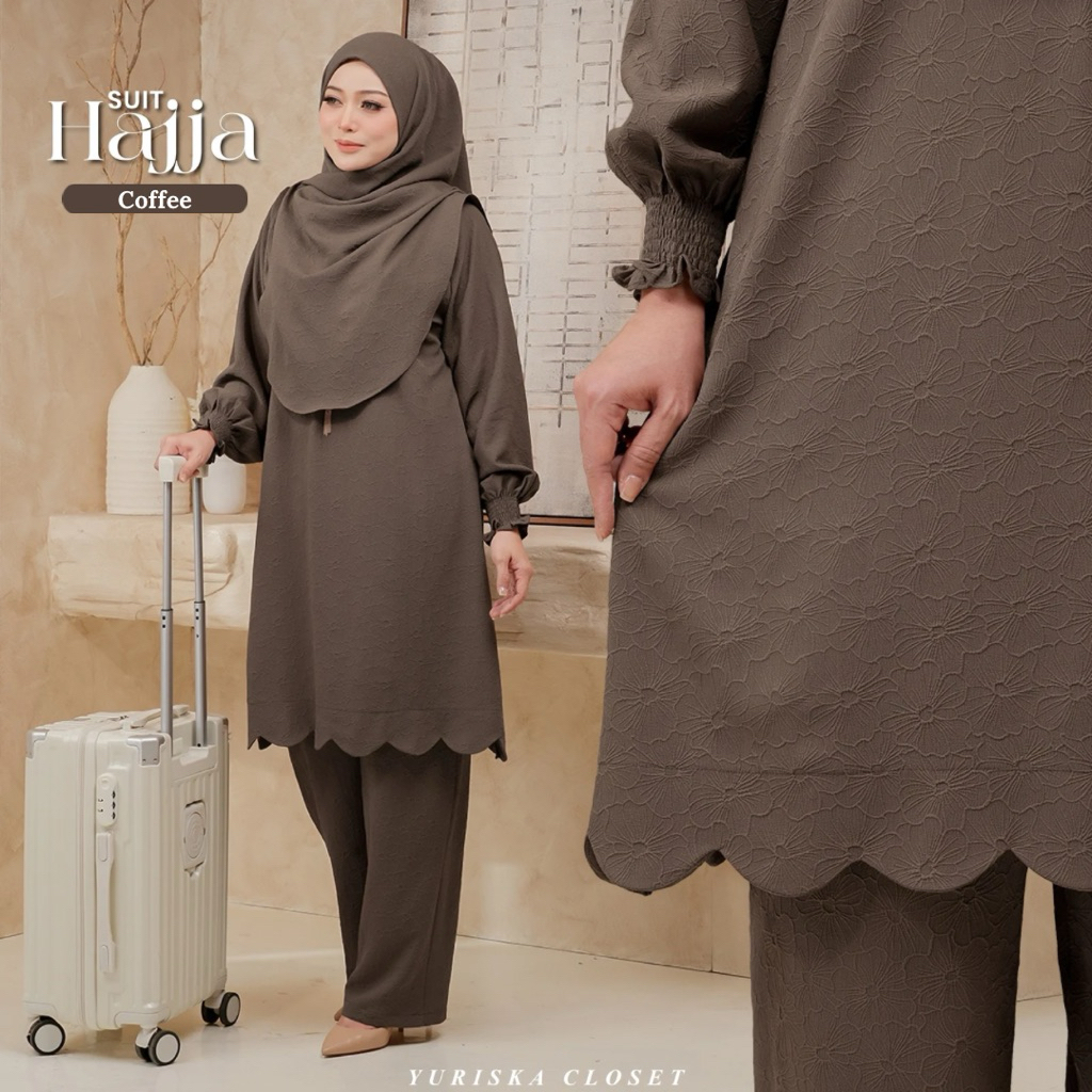 Suit Muslimah Set Baju Seluar Viral Suit Ironless Clothing Umrah Travel ...