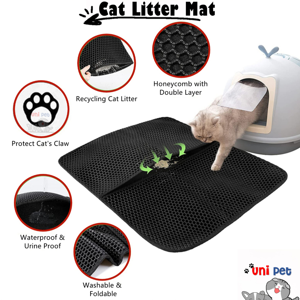 Double-layer Cat Litter Mat Karpet Pasir Kucing Cat Litter Box Carpet ...