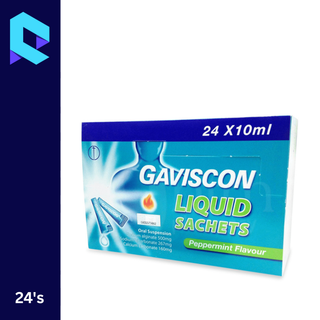 Gaviscon Liquid Sachet Peppermint Flavour (24 x 10ml) [03/2026 ...