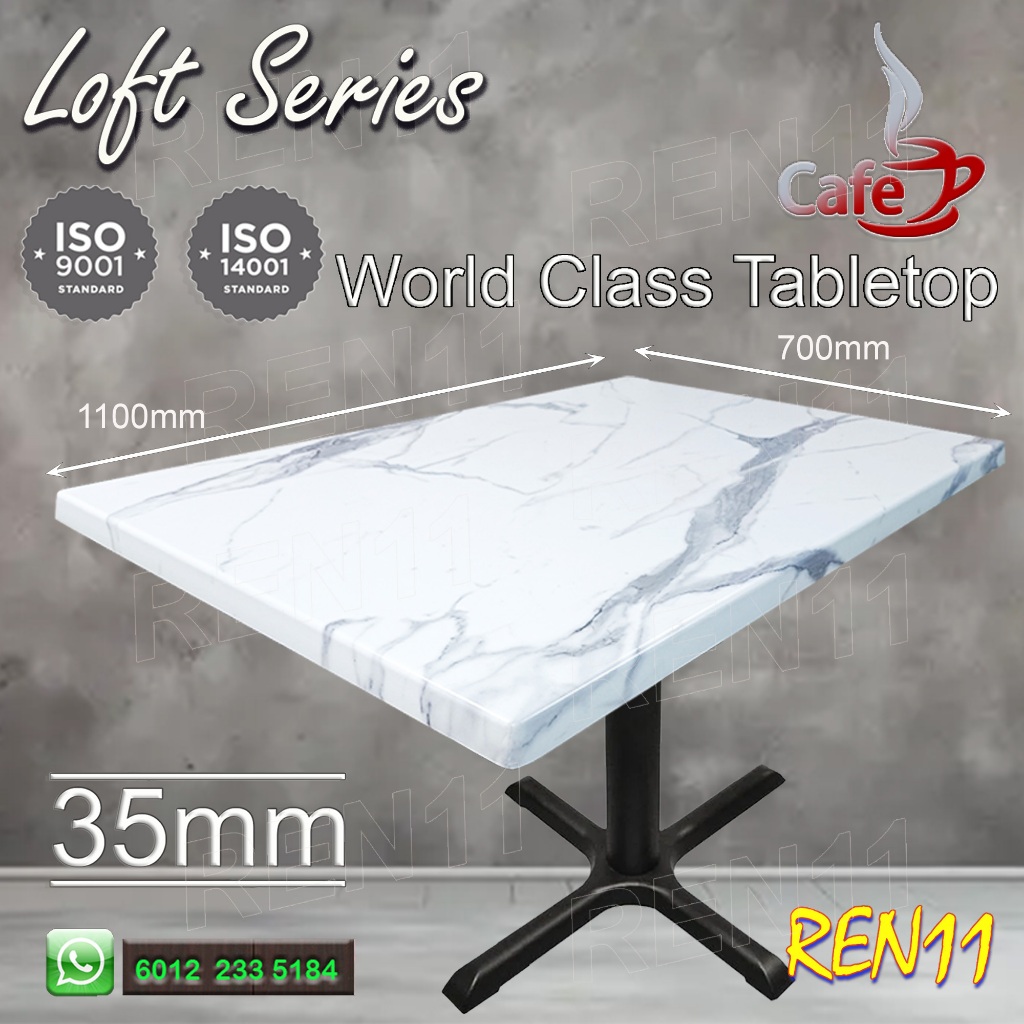 Cafe Dining table,restoran table,Meja Makan with metal leg - Rectangle ...