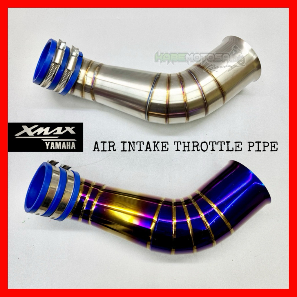 🏁 XMAX AIR INTAKE THROTTLE PIPE 🏁 TITANIUM STAINLESS STEEL YAMAHA XMAX ...