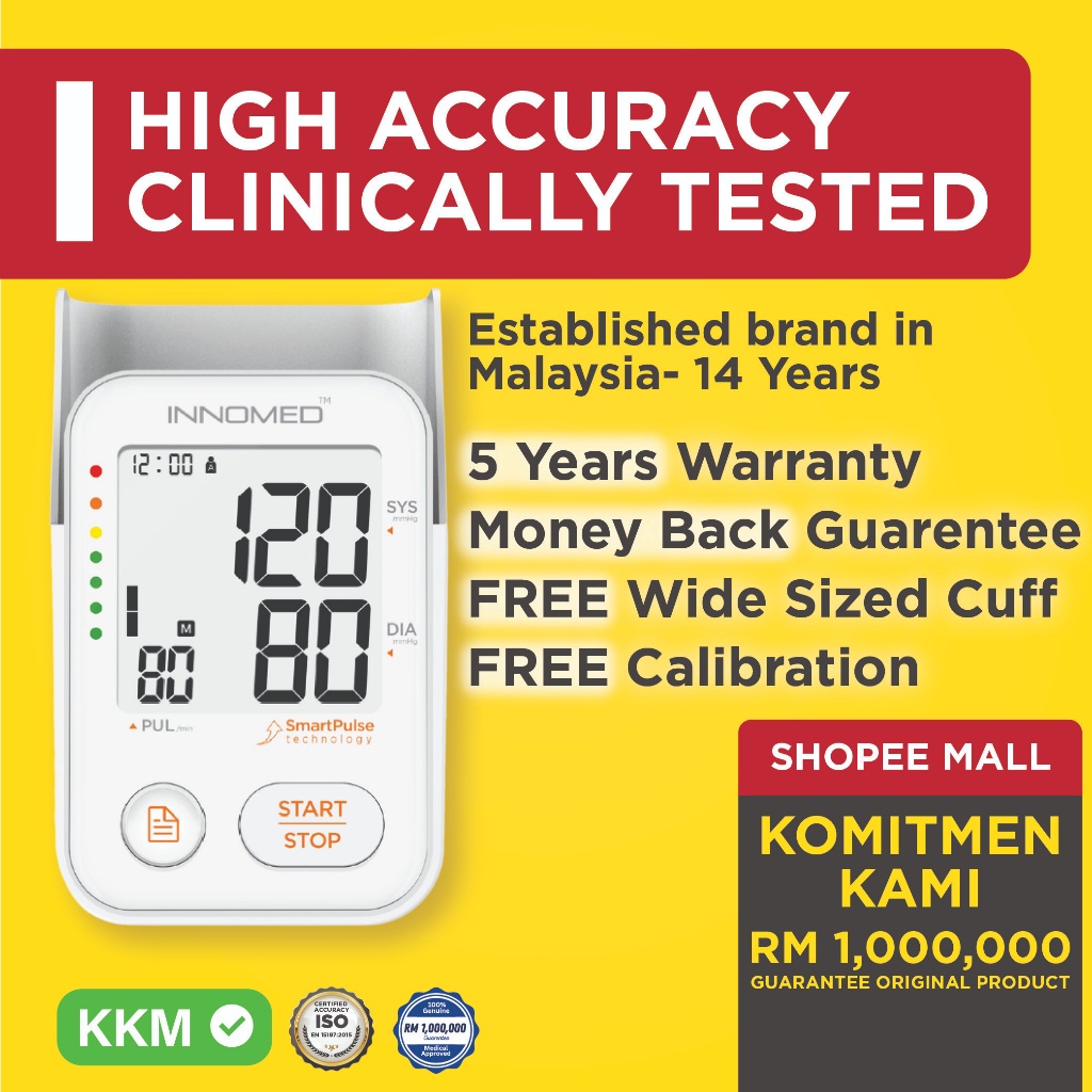 INNOMED™ M3 Blood Pressure Monitor Arm Cuff Mesin Check Tekanan Darah ...