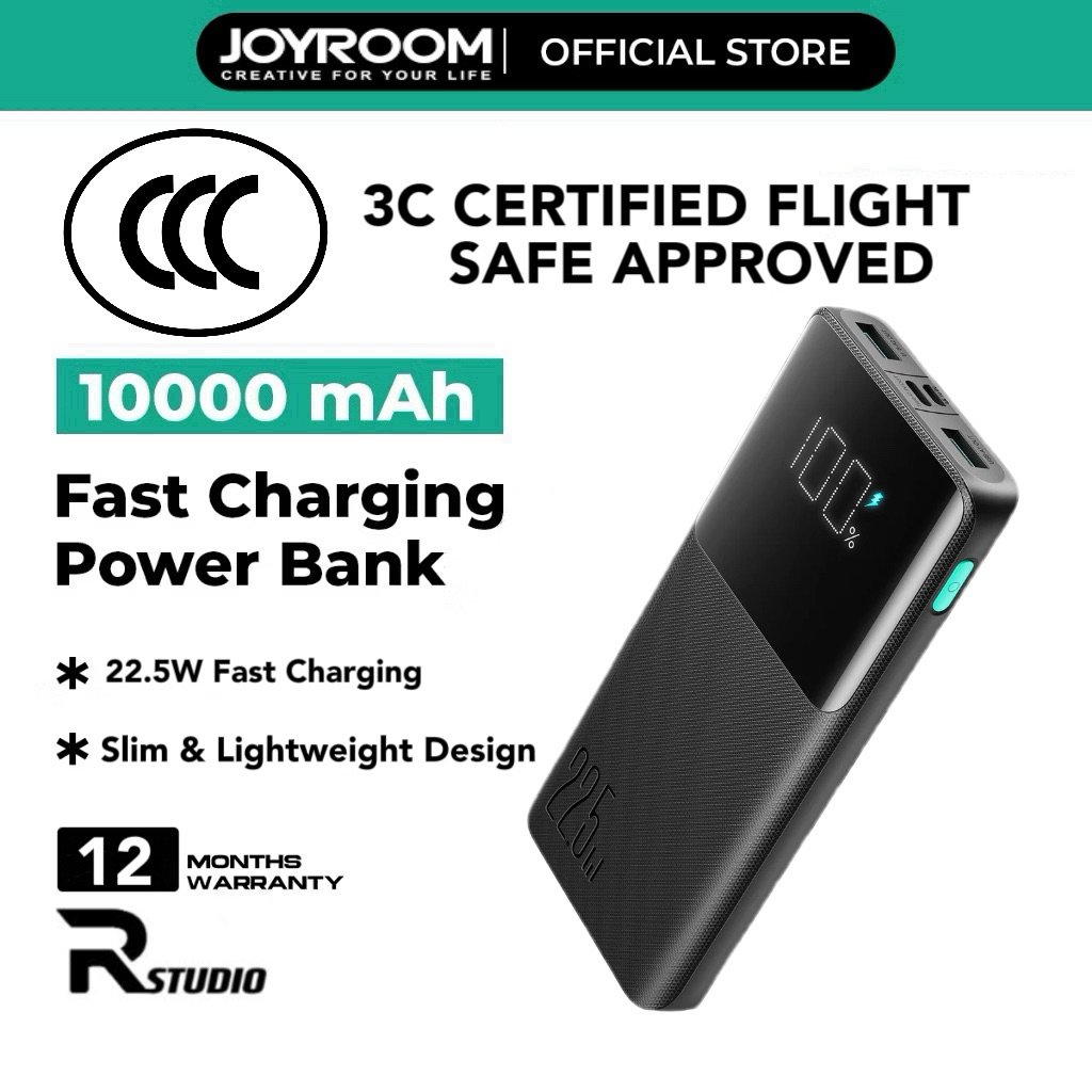 JOYROOM JR-QP191 10000mah 22.5W FAST CHARGE Power Bank 3C Certified CCC ...