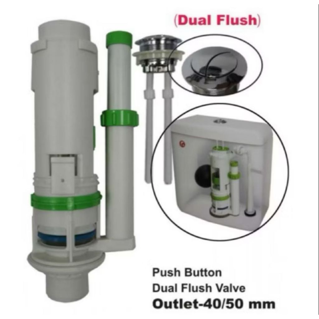 Fish Brand CJOV3007 CJOV3009 Push Button Single or Dual Flush Valve ...