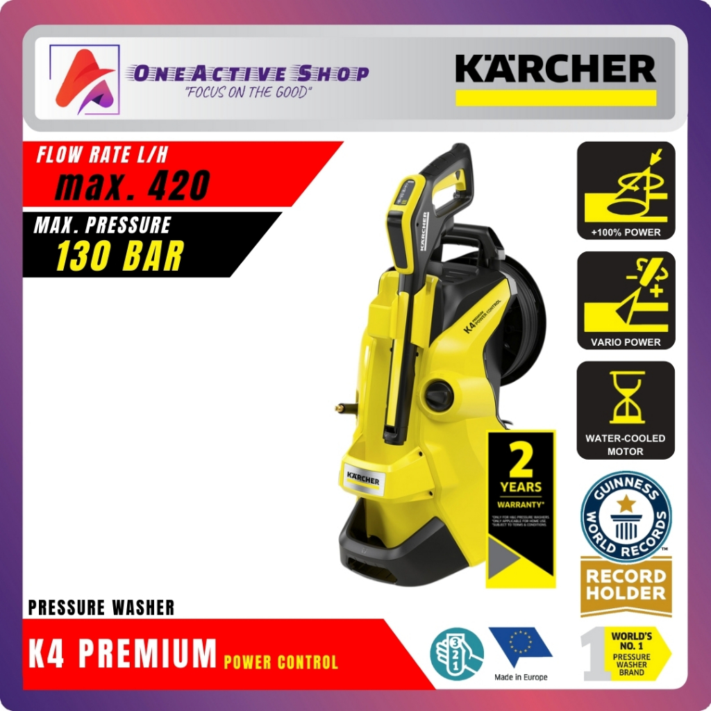 KARCHER K4 PREMIUM POWER CONTROL HIGH PRESSURE WASHER VARIO JET SPRAYER ...