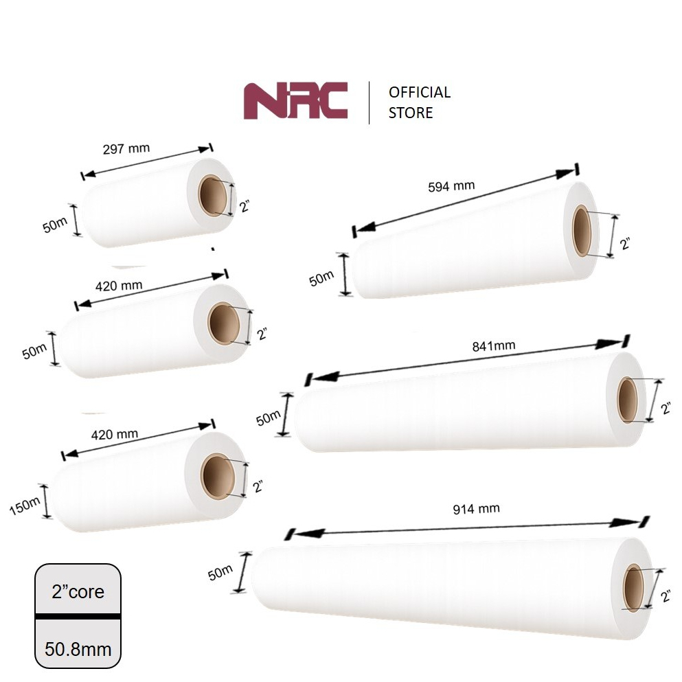 NERICO Plain Roll Plotter Paper A3/A2/A1/A0/A0+ | 297 | 420 | 594 | 841 ...
