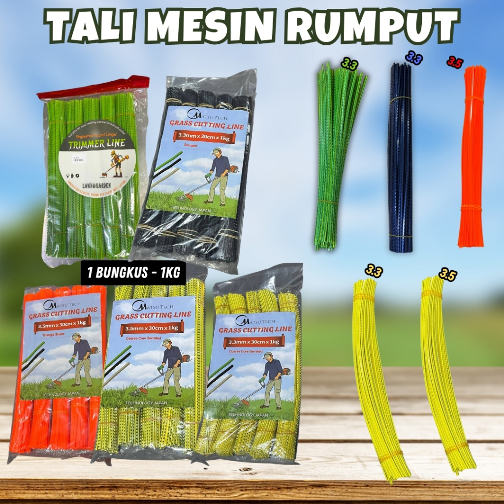 Tali Mesin Rumput Tahan Lasak 3.3mm | 3.5mm/Heavy Duty Nylon Trimmer ...