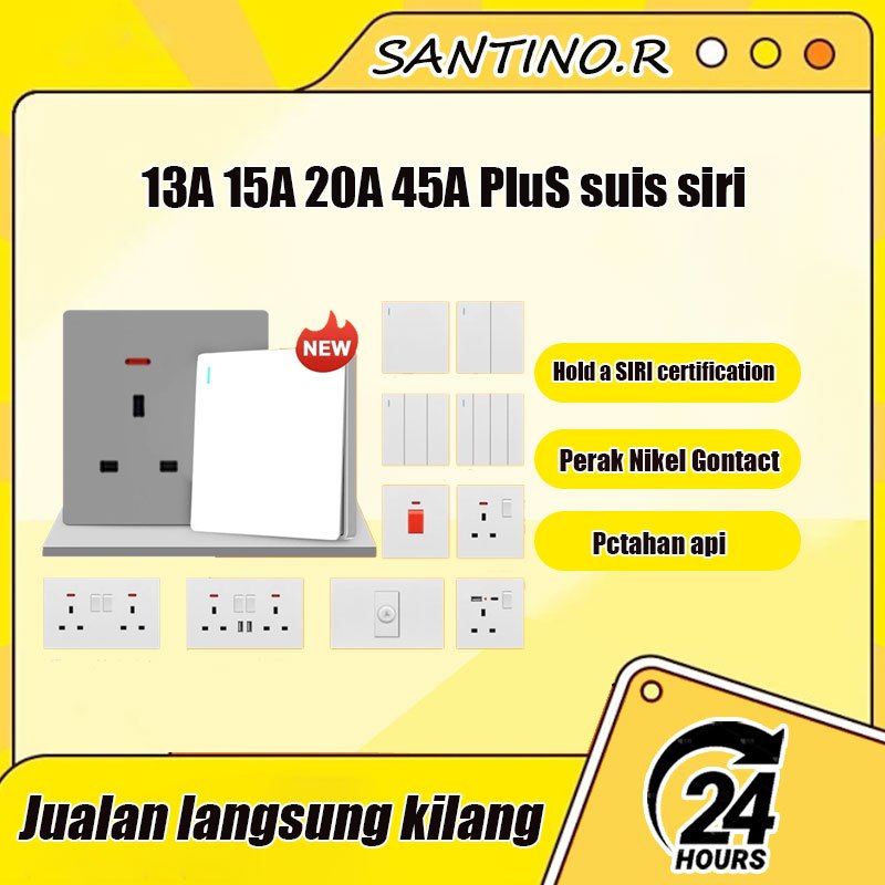 [SIRIM] Switch Grande White/Grey Switches Socket Wall Switch Slim ...