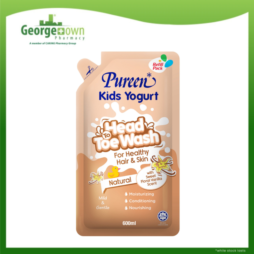 PUREEN KIDS YOGURT HEAD TO TOE WASH 600ML (RFIL) NATURAL | Shopee Malaysia