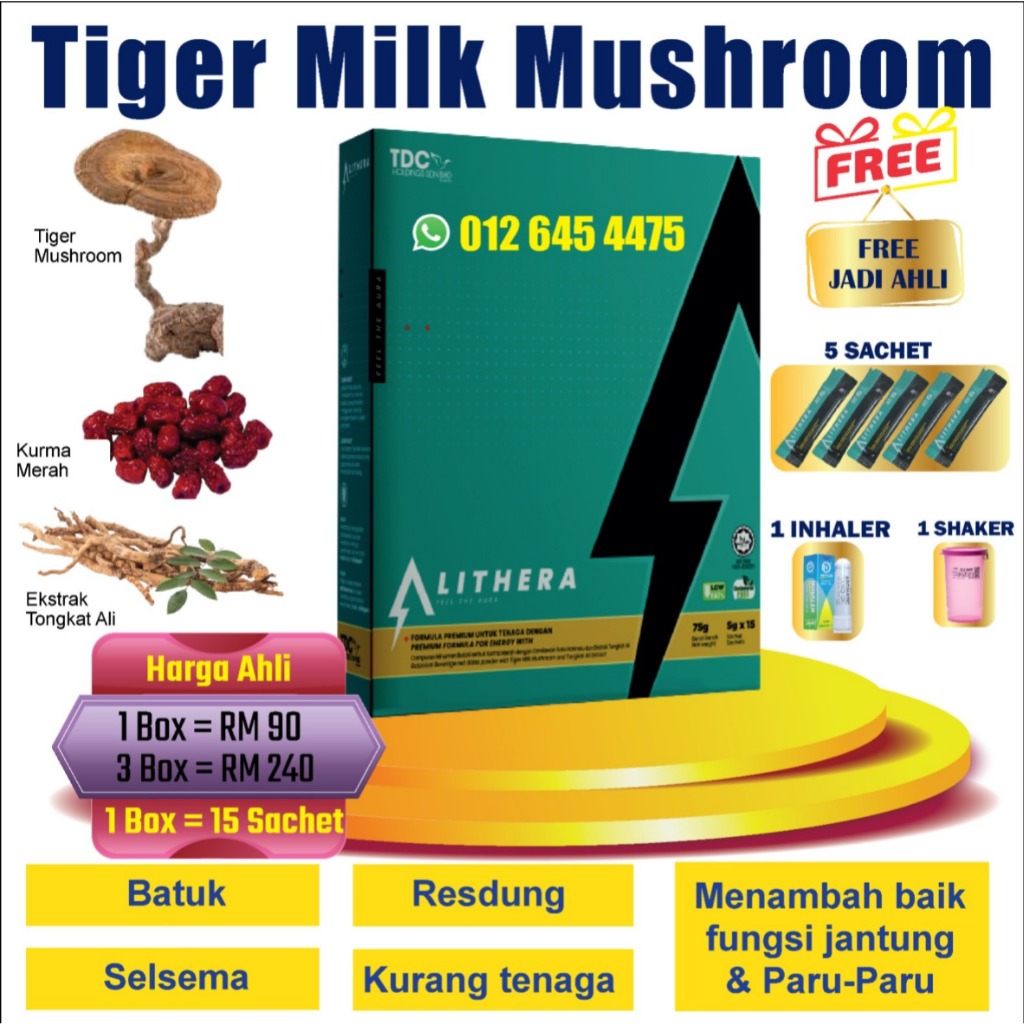 Cendawan Susu Harimau, ALITHERA Ekstrak Tongkat Ali, Kurma Merah ...