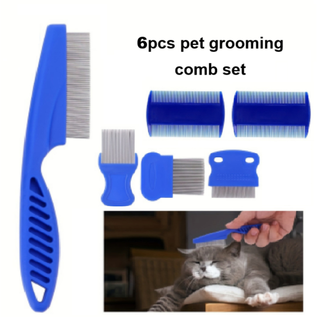 Set 6 Sikat Kutu Anjing Kucing 6Pcs Pet Flea / Lice Grooming Comb ...