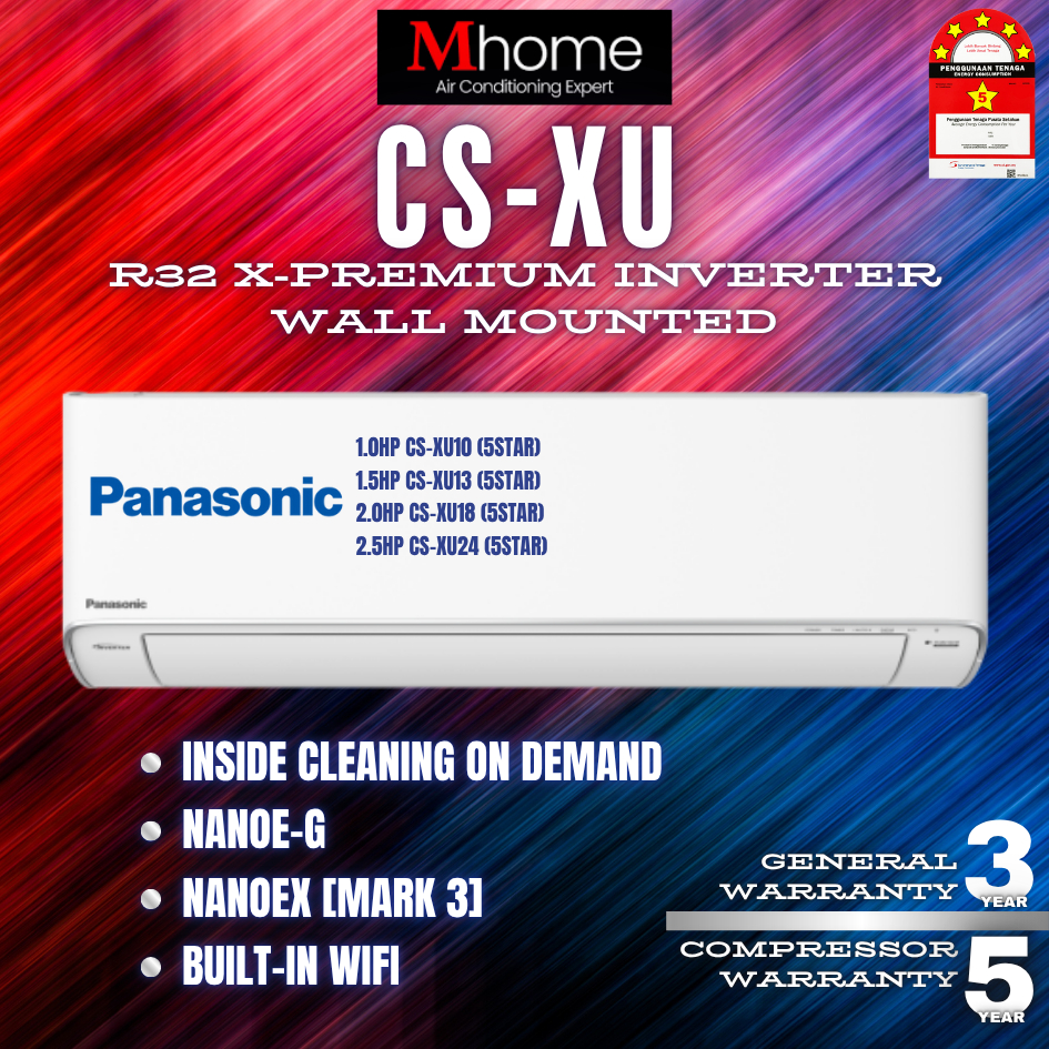 Panasonic Penyaman Udara Inverter X-Premium R32 5 Bintang (CS-XU-ZKH ...