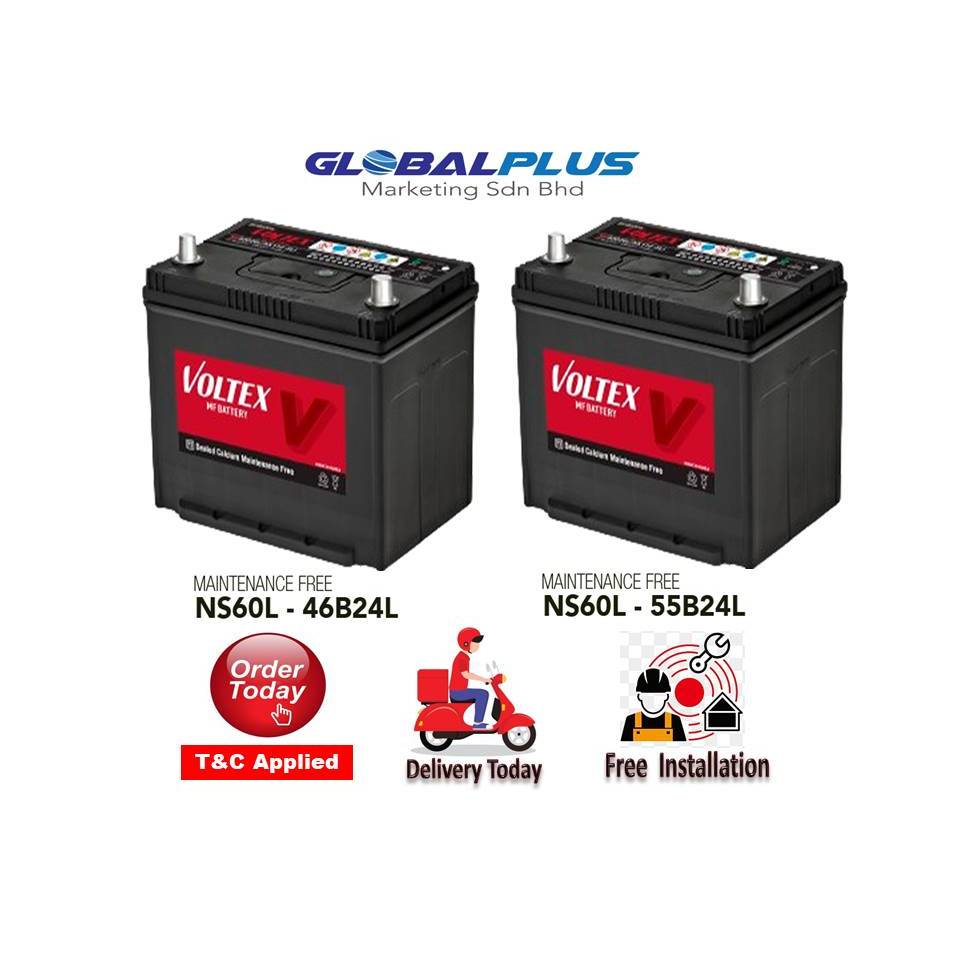 (Delivery & Installation @ Ambil Sendiri Di Kilang)Voltex NS60L 46B24L/55B24L Mf Battery For ...