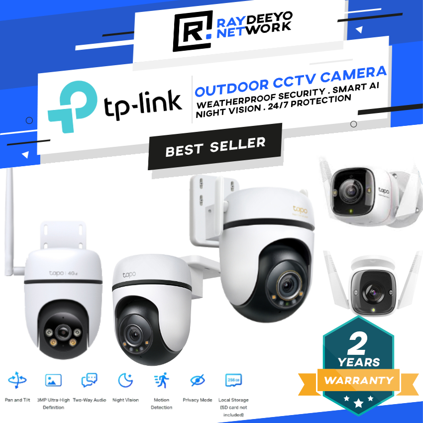 TP-LINK Tapo Outdoor CCTV Camera with Waterproof, Clear Night Vision ...