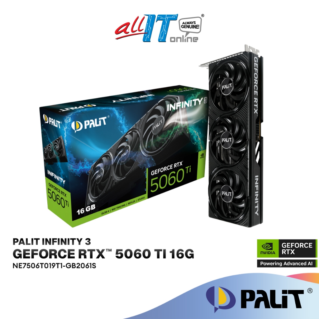 PALIT GeForce RTX 5060 Ti INFINITY 3 16GB GDDR7 Graphics Card | NE7506T019T1-GB2061S | Shopee ...