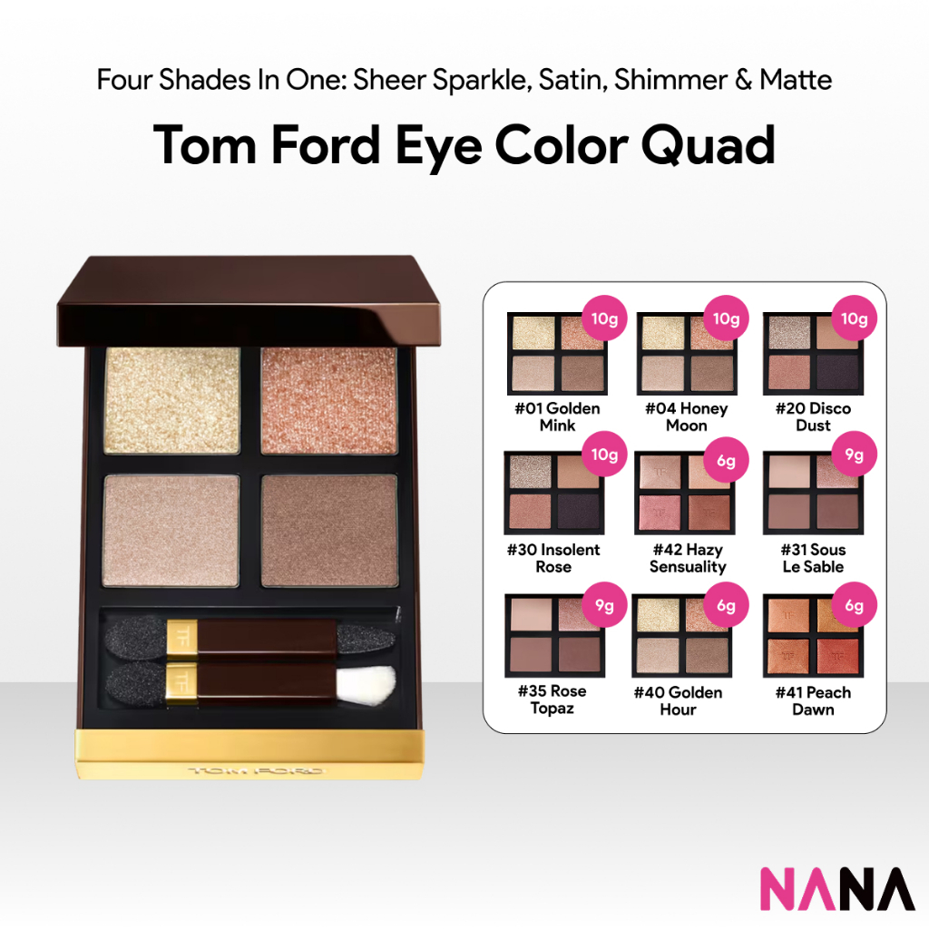 Tom Ford Eye Color Quad [#01 Golden Mink 10g, #04 Honey Moon 10g, #20 ...