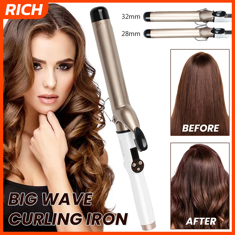 🔥In stock🔥28/32/33mm Hair Curler Professional Salon Use 电卷棒/卷发棒 Titanium Gold Ceramic Curling ...