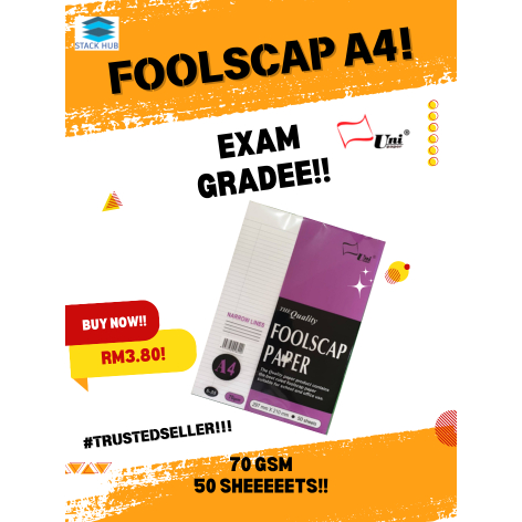 UNI PAPER FOOLSCAP A4 PAPER NARROW LINE 70gsm 50 Sheet | KERTAS KAJANG ...