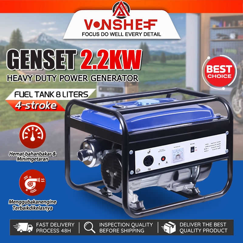 2200W Gasoline Generator 220V Portable Household 4-stroke Single Phase ...