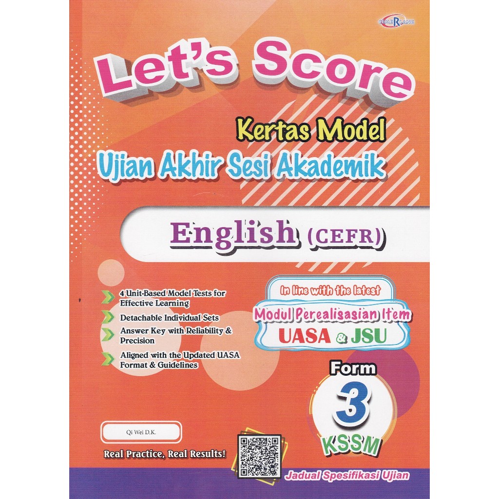 BUKU LATIHAN ( 2025 ) : LET"S SCORE KERTAS MODEL UASA ENGLISH CEFR FORM 3 KSSM | Shopee Malaysia