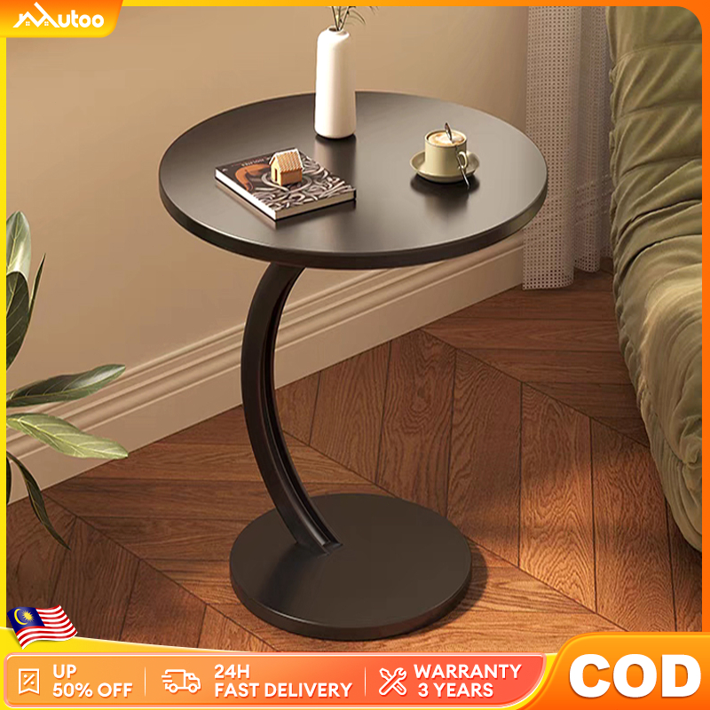 ☕Coffee Table Meja Kopi Sofa Bed Side Round Tea Table Meja Tepi Katil G ...