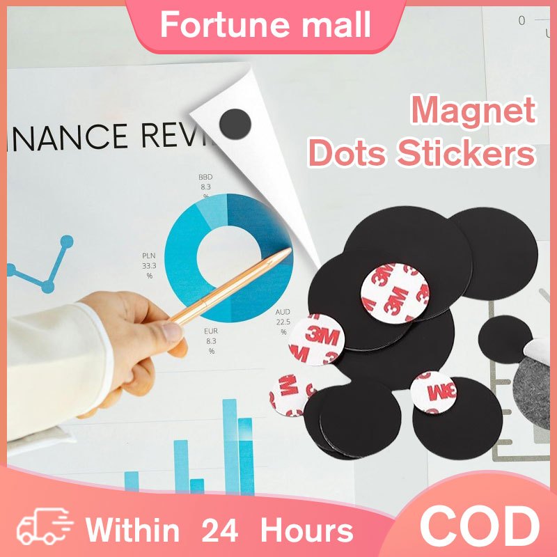 50Pcs 3M Adhesive Backed Soft Magnet Refrigerator Sticker Round Soft ...