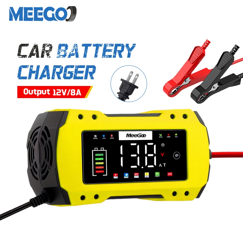 MeeGoo 12V 8ACar Battery Charger LED Electronic Display For 12V/2AH ...