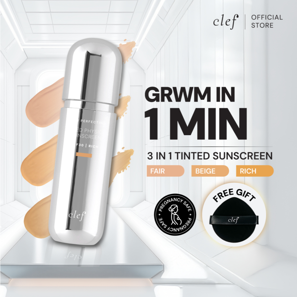 [READY STOCK] CLEF Skin Perfecting Tinted Physical Sunscreen 50ml | No ...
