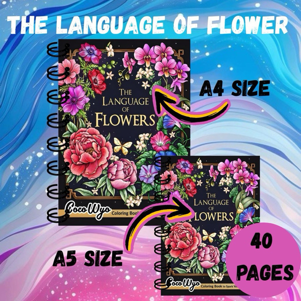 THE LANGUAGE OF FLOWER BOOK - Buku Mewarna Untuk Kanak-Kanak, Remaja ...
