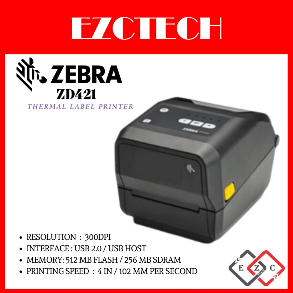 Zebra ZD421 300 Dpi Barcode Label Printer THERMAL TARANSFER & DIRECT ...