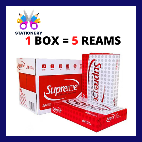 SUPREME A4 Copier Paper 70Gsm 500's Box (5reams) | Shopee Malaysia