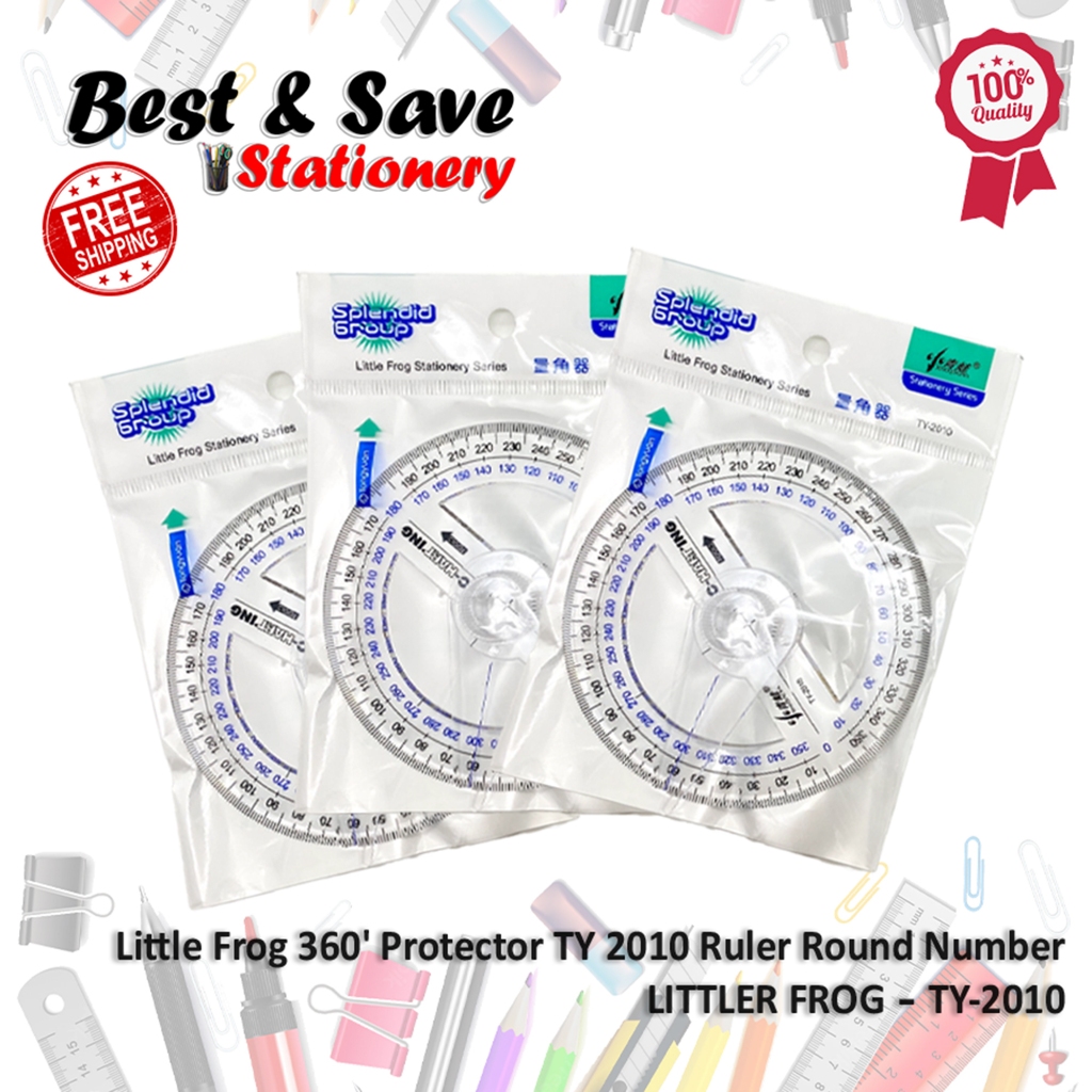BEST SAVE Little Frog 360' Protector TY 2010 Ruler Round Number School ...