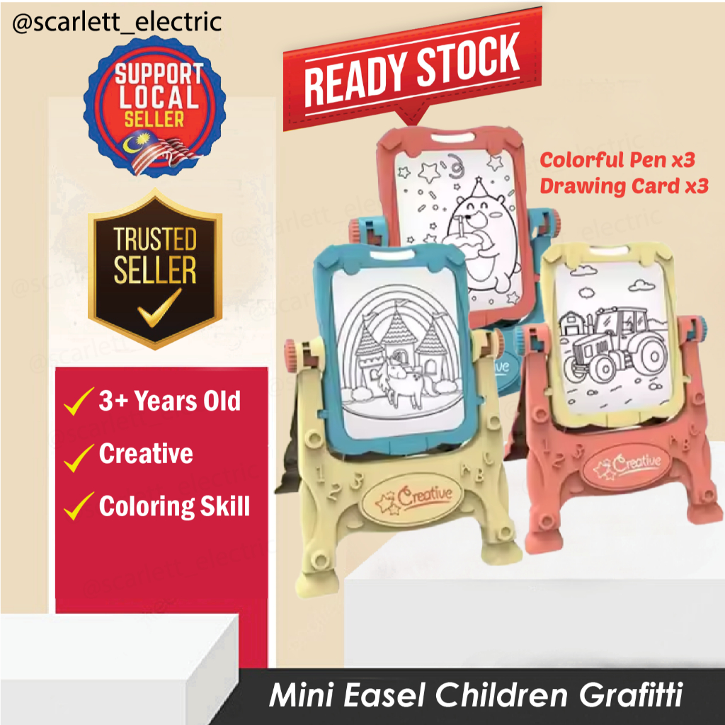 Mini Easel Children's Drawing Board Graffiti Color Painting Early ...