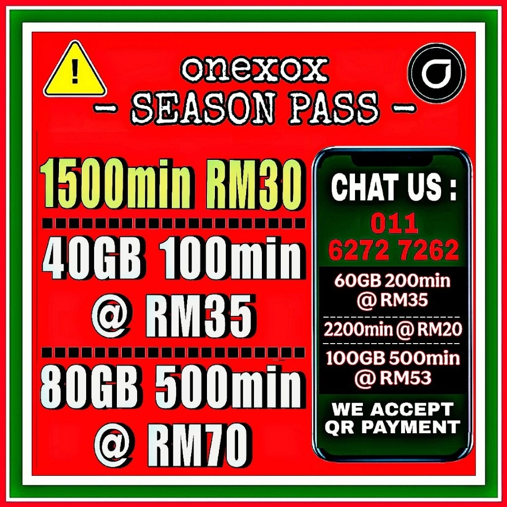 XOX / ONEXOX 1500MINIT. | Shopee Malaysia