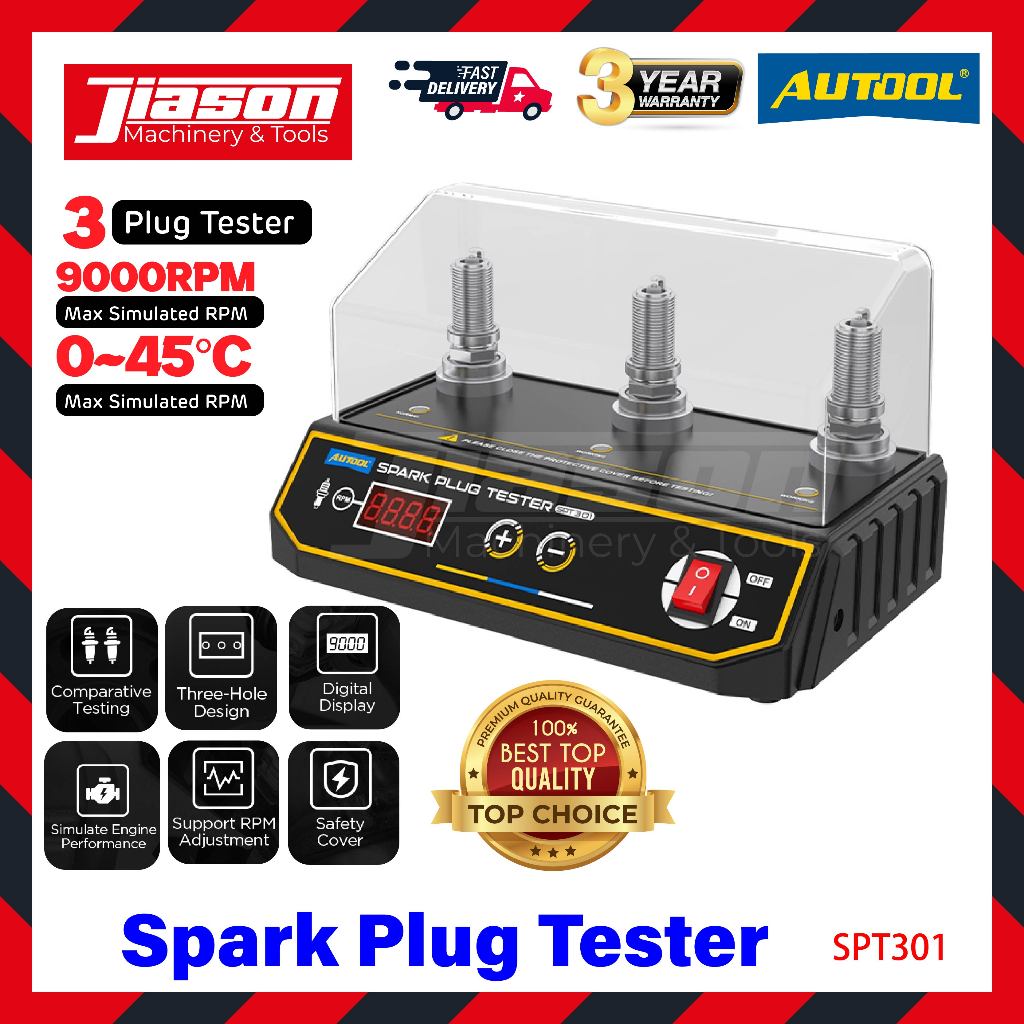AUTOOL SPT301 / SPT-301 Penguji Palam Pencucuh Kereta / Car Spark Plug ...