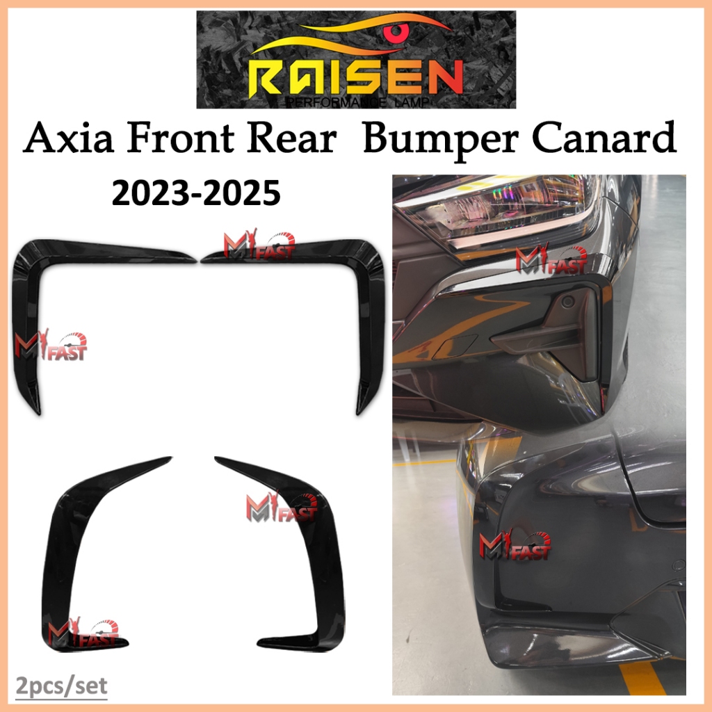 Perodua Axia (2023-2025) Front & Rear Bumper Canard Cover Garnish Trim ...