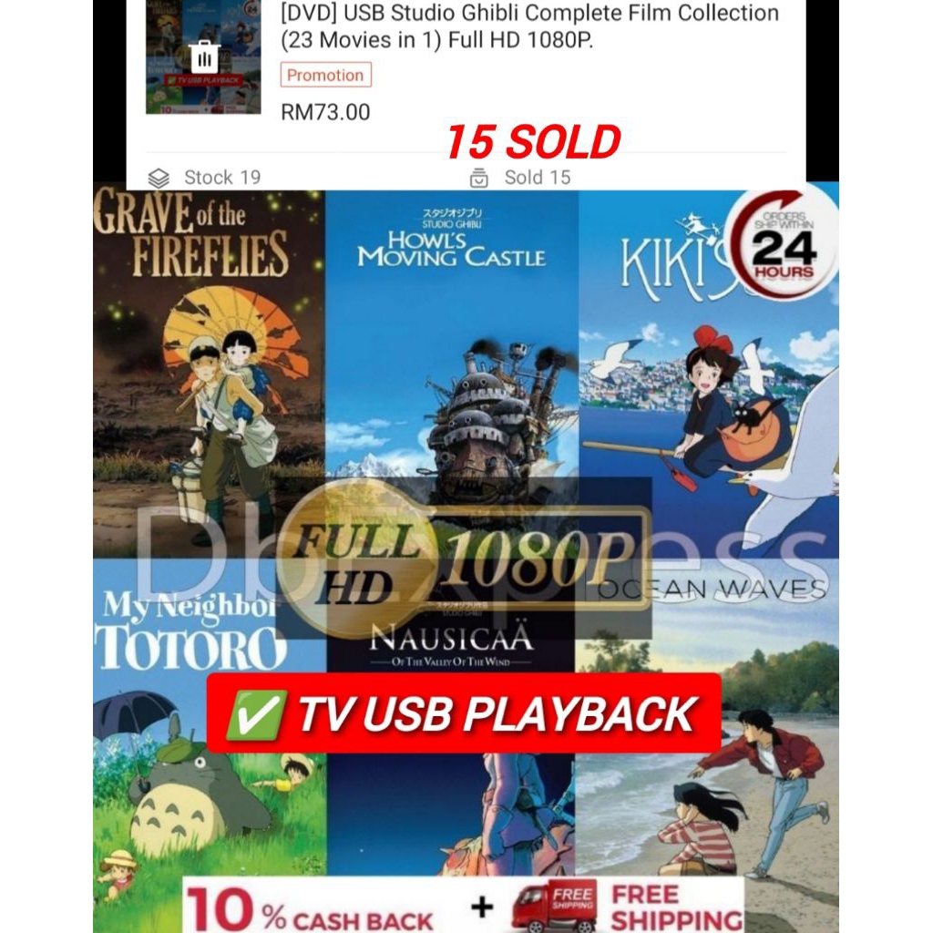 [USB] Studio Ghibli Complete Film Collection (23 Movies in 1) Full HD ...