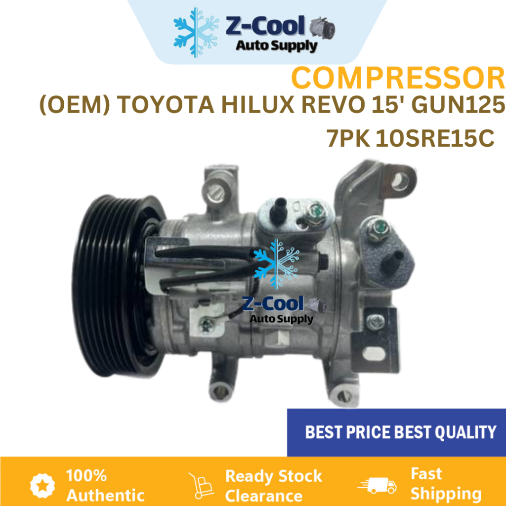 Aircond Compressor New Toyota Hilux Revo GUN125 2016 10SRE15C 7PK | Shopee Malaysia