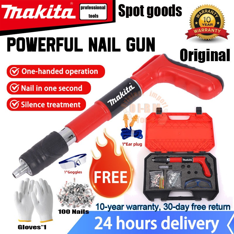 (Free 100 Nails）%100% Original import Makita nail gun New Mini Nail Gun ...
