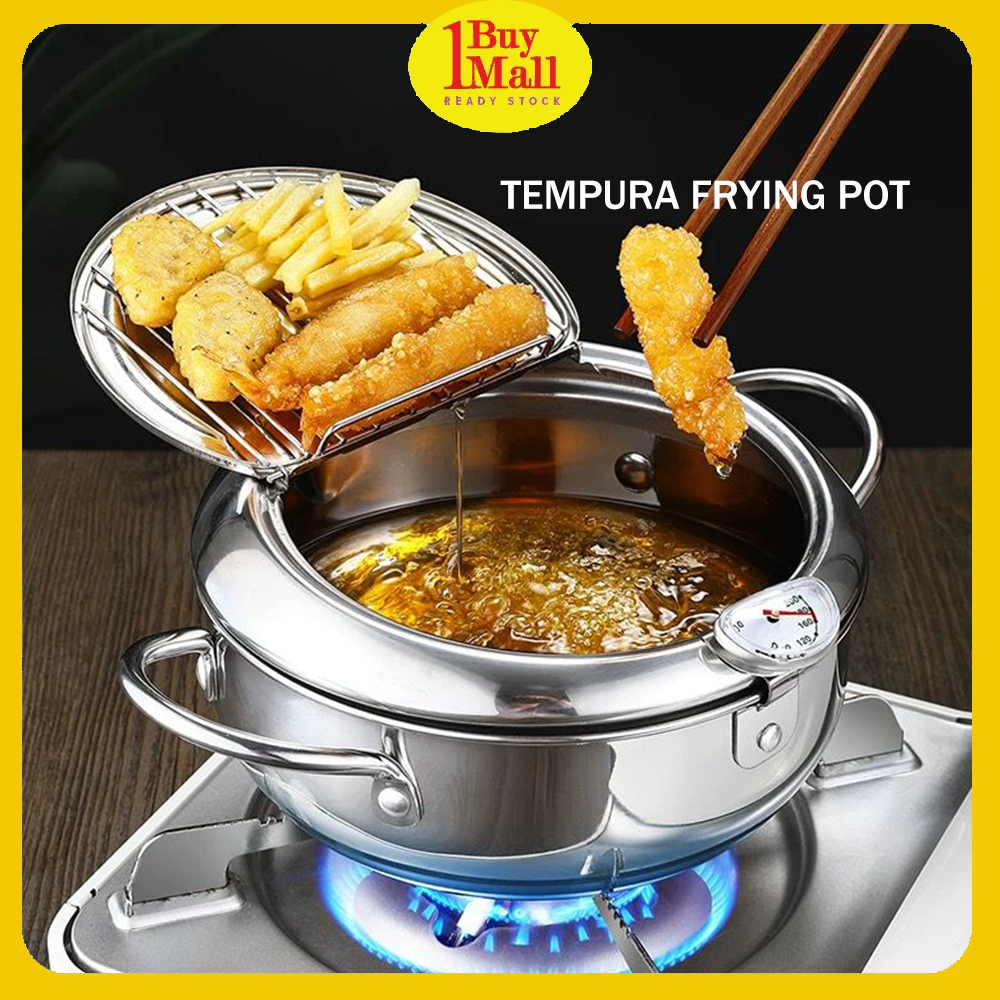 Japanese Style Stainless Steel Deep Fryer Tempura Frying Pot ...