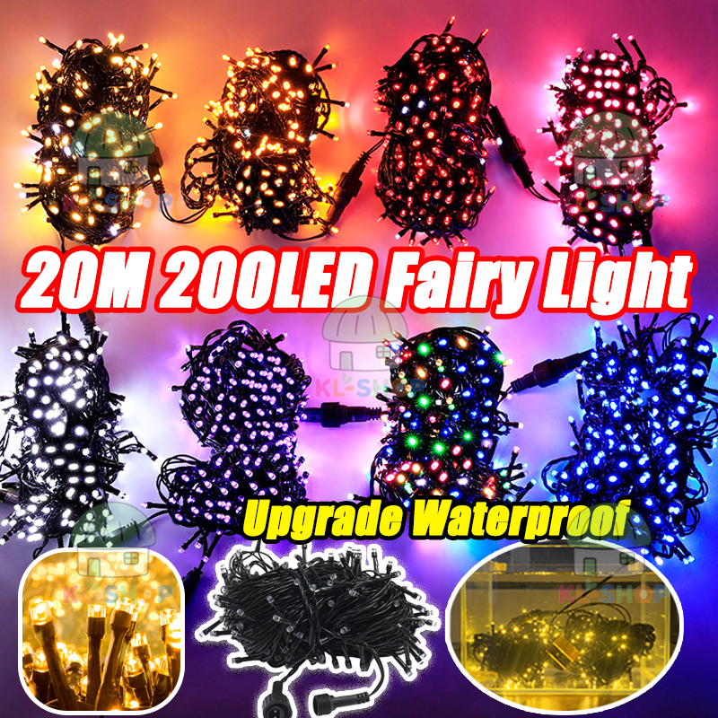 Lampu raya 200LED Fairy Light 10M / 20M black wire Hari Raya light ...