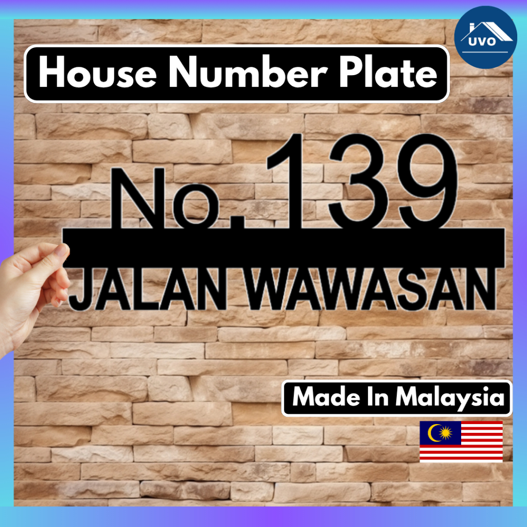 【𝐅𝐑𝐄𝐄 𝐂𝐔𝐒𝐓𝐎𝐌!!】Custom Made House Number Plate Rumah Papan Tanda Alamat ...