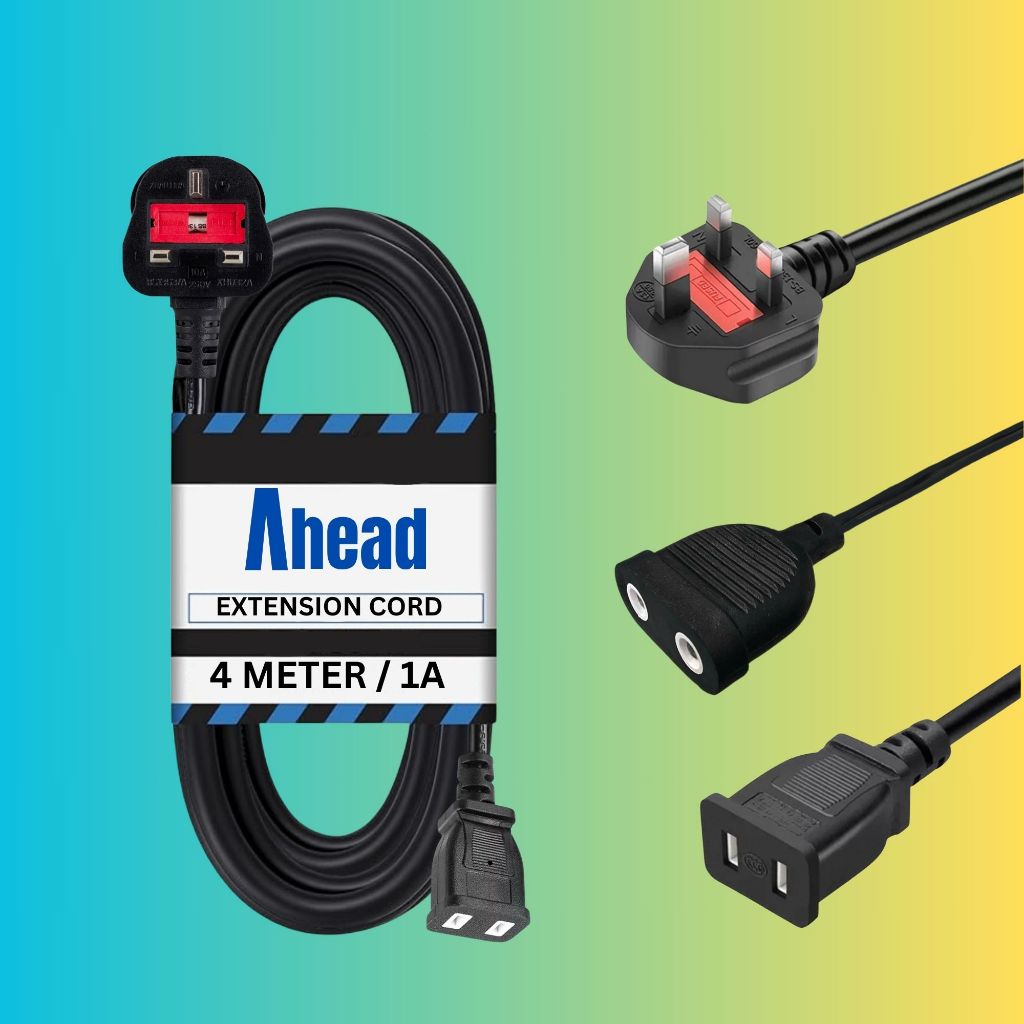 4M 1A AC 3 Pin Plug Extension Cord for TYPE A (US/JP/TW)/TYPE C (EU/FR ...