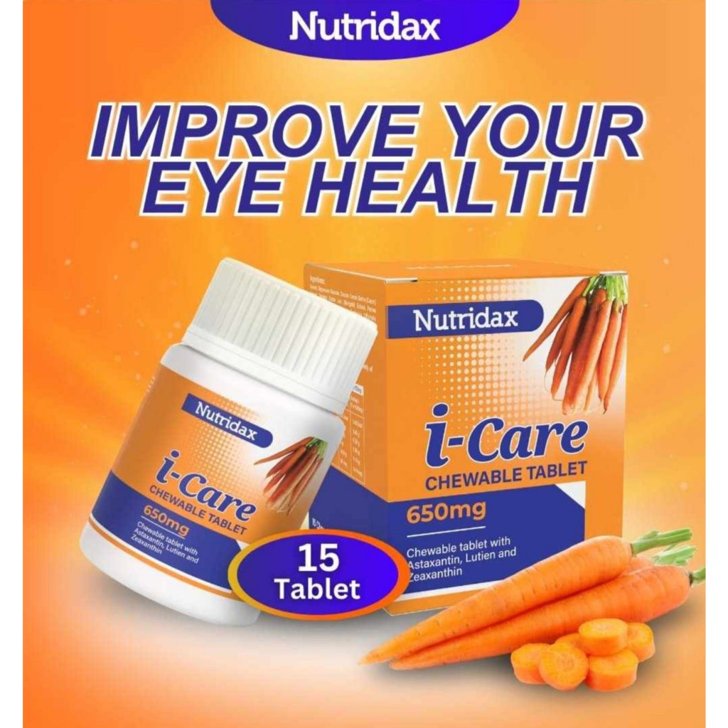 Nutridax ICARE Chewable Eye Supplement | Sokong Kesihatan Mata | Beta ...