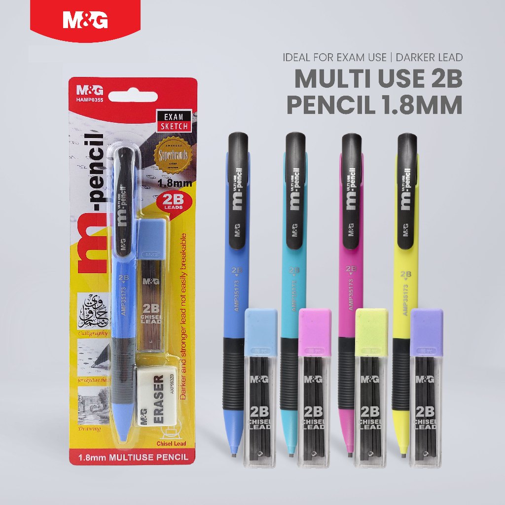 Pensel Mekanikal Serbaguna M&G + 1 Kotak Isian – 2B 1.8 Multi-Use ...