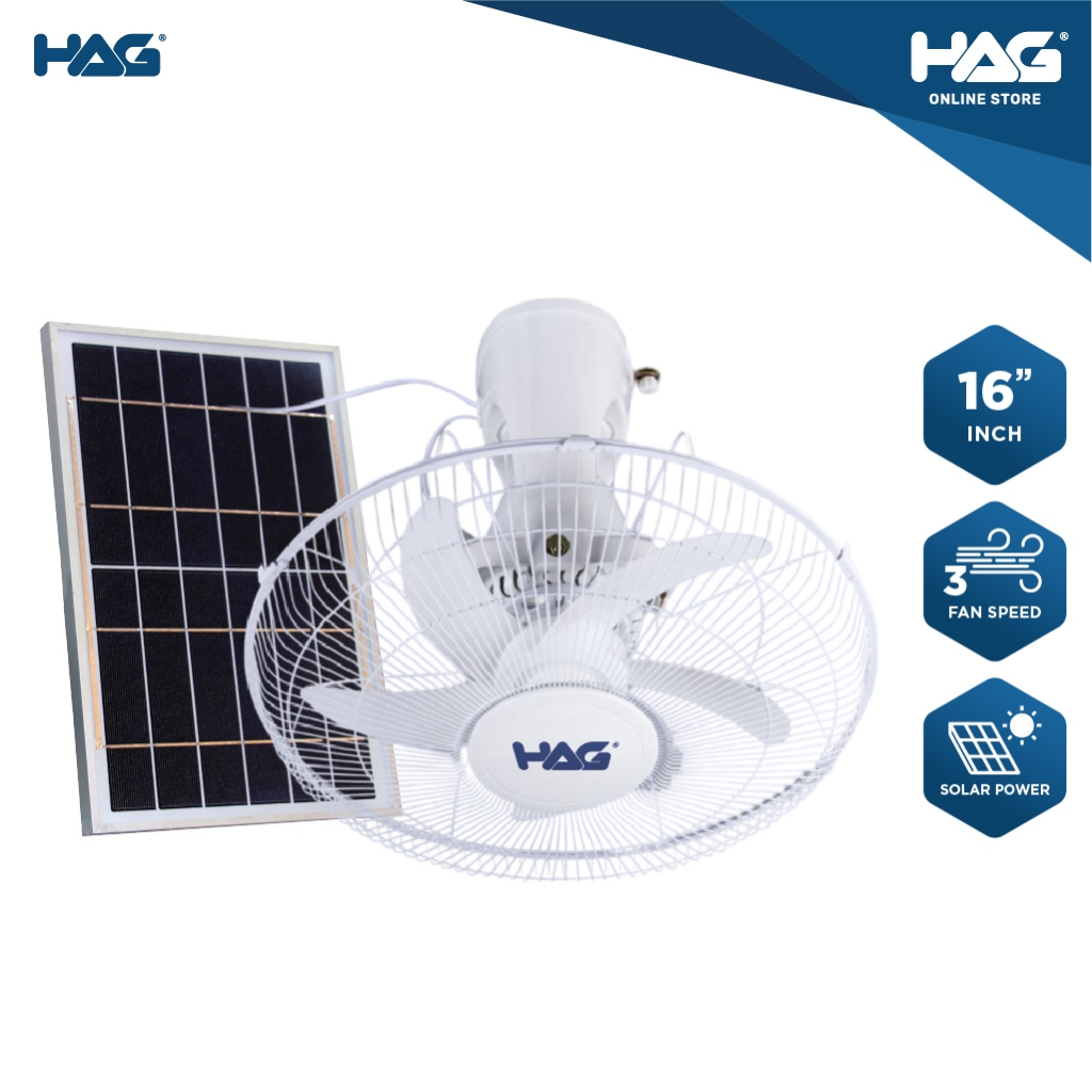 HAG SAF-500 16" Inch 5 Blade 3 Speed Solar Auto Fan | Shopee Malaysia