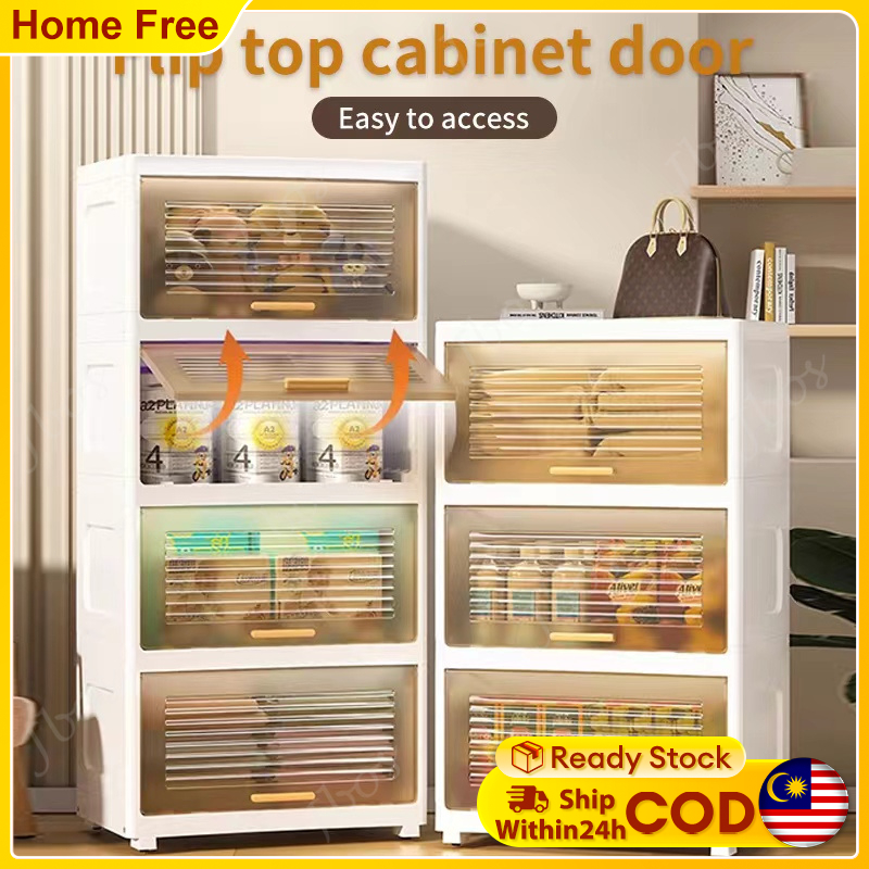 Storage Cabinet Large Space Transparent Almari Dapur Plastik Kitchen ...
